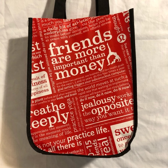 lululemon athletica | Bags | Lululemon Shopping Bag Small Red Tote ...